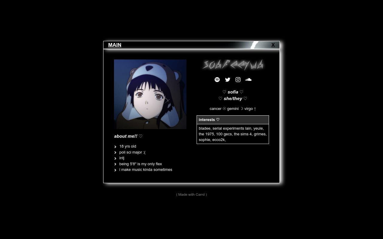 sofia’s carrd